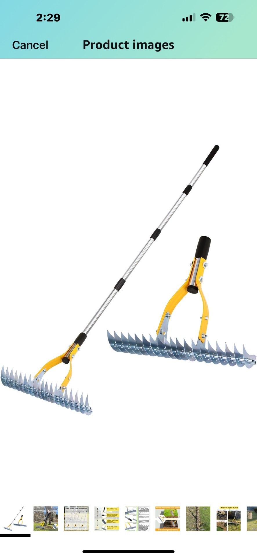 Thatch Rake 15 Inch Wide Efficient Dethatcher Rake for Cleaning Dead ...