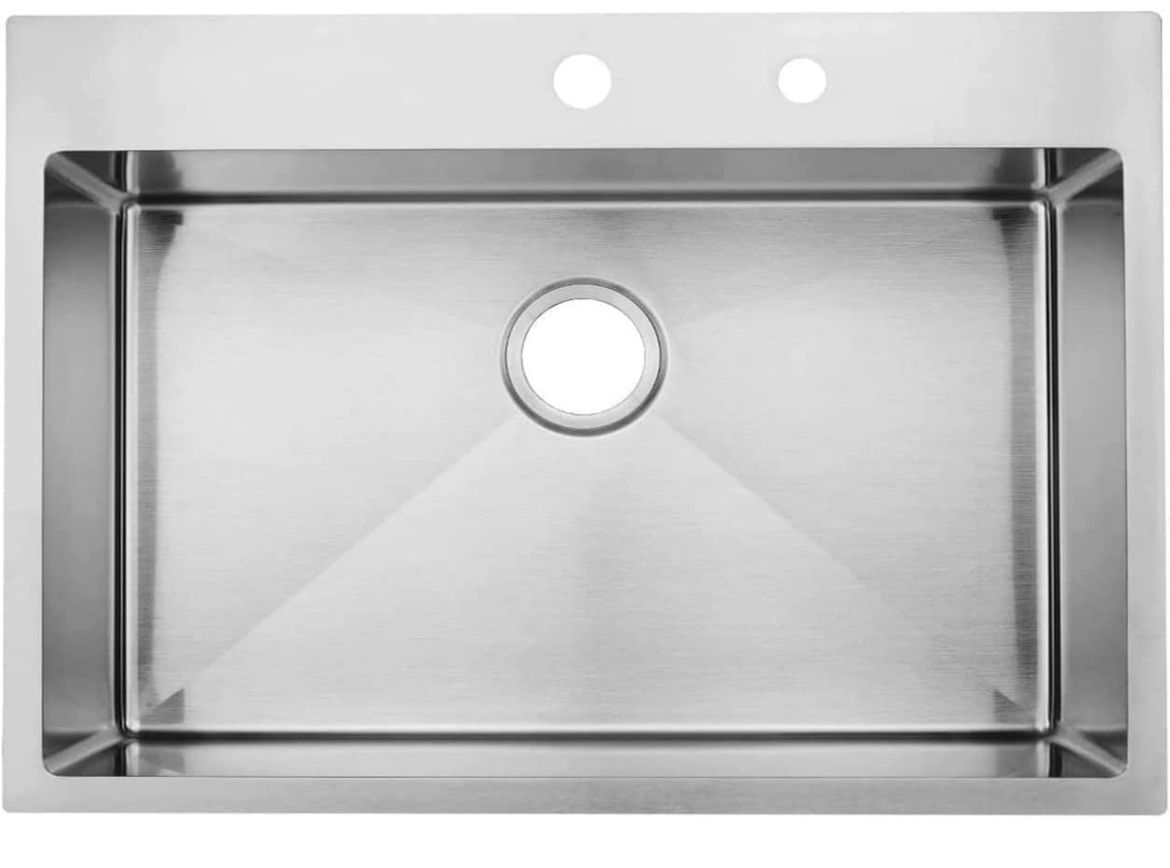 KINGO HOME 33 x 22 Inch Drop in Stainless Steel Kitchen Sink, Single ...