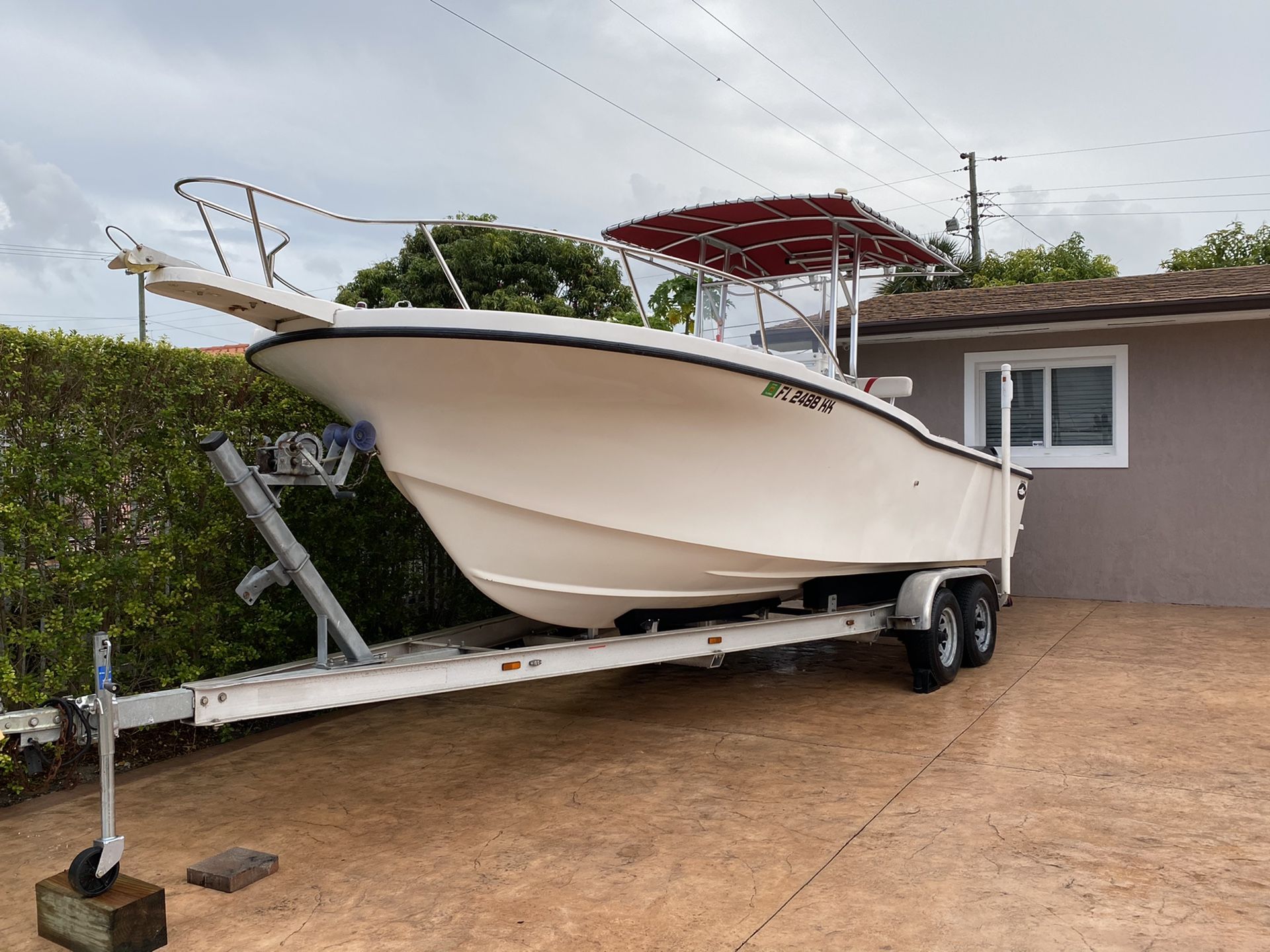 1999 Dusky 23’3” FC 23 Boat 256 Aluminum Trailer Twin Outboard Engine ...