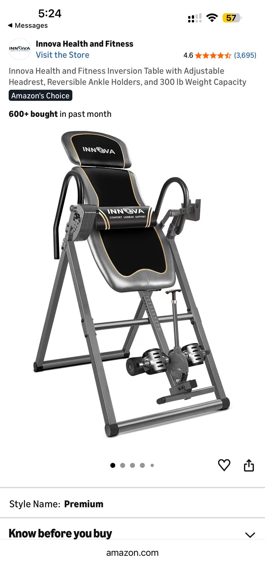 Innova inversion table with extended ankle hold for Sale in Anaheim, CA ...