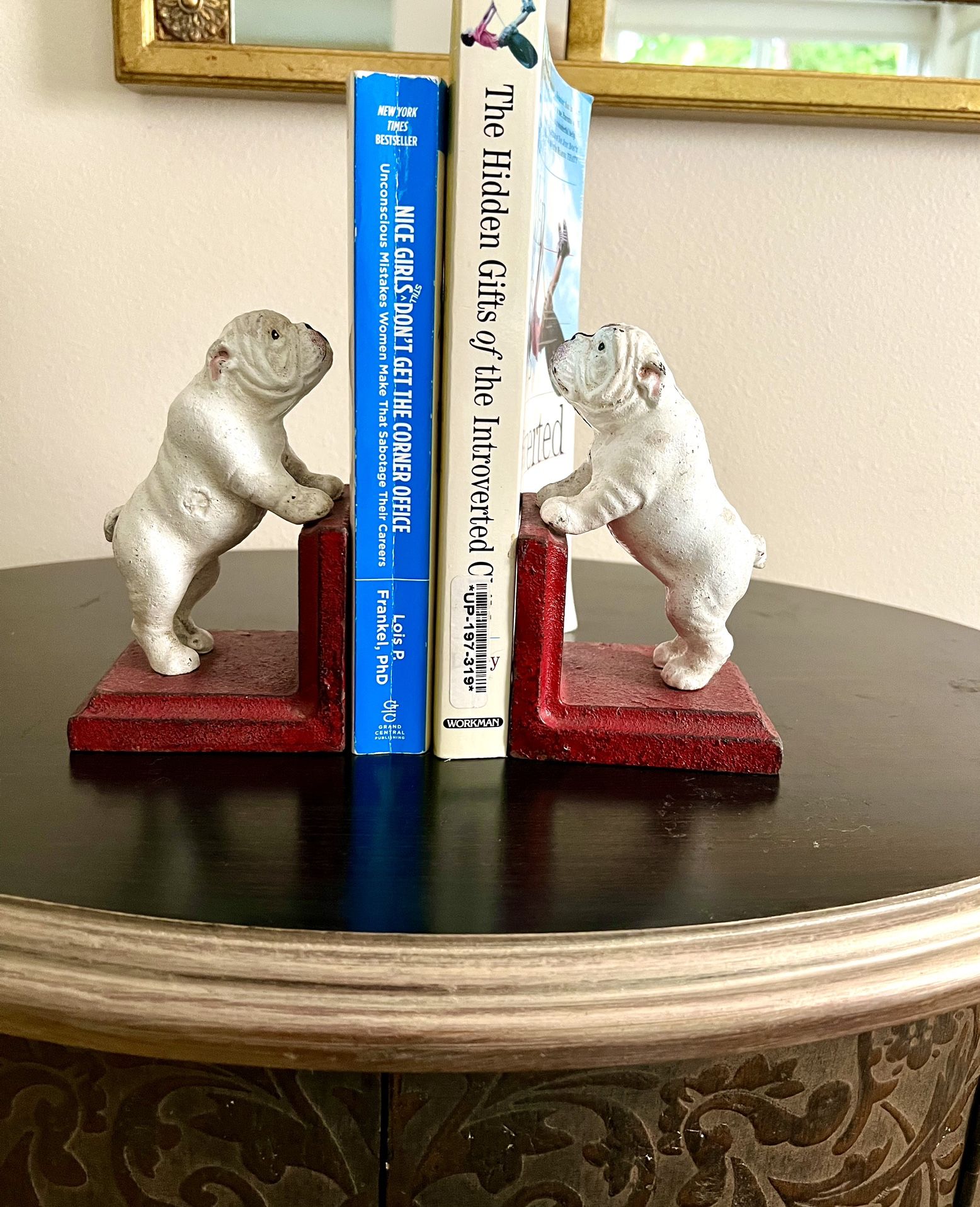 English Bulldogs white and red metal book ends for Sale in Bellevue, WA ...
