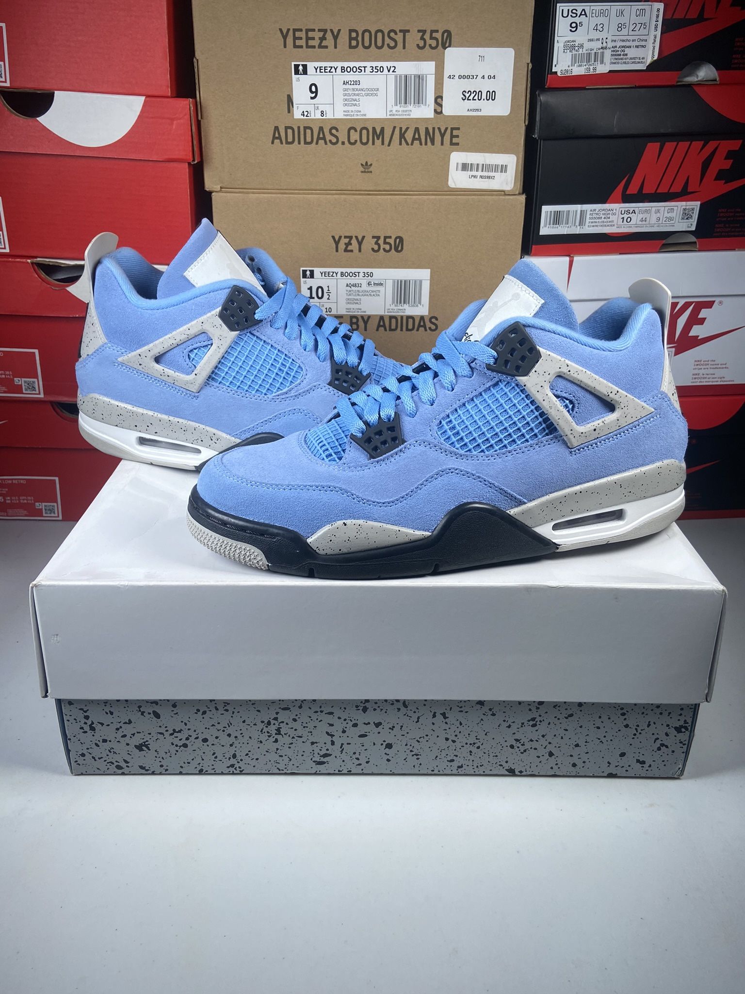 Size 9.5M - Jordan 4 Retro UNC University Blue - VNDS, Worn Once for ...
