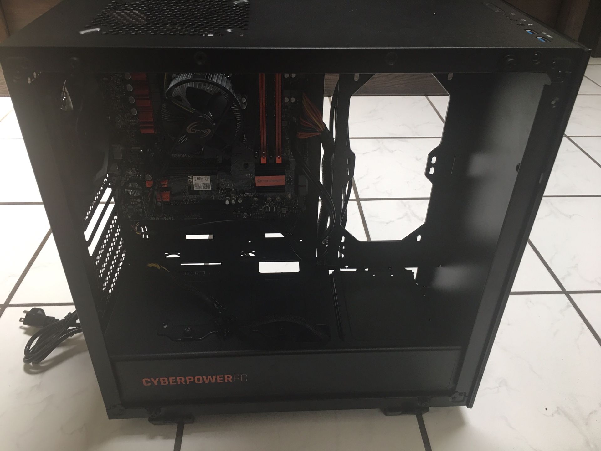 CyberPowerPC Onyxia Mid Tower Gaming Case w/ B360M Motherboard, CPU Air ...