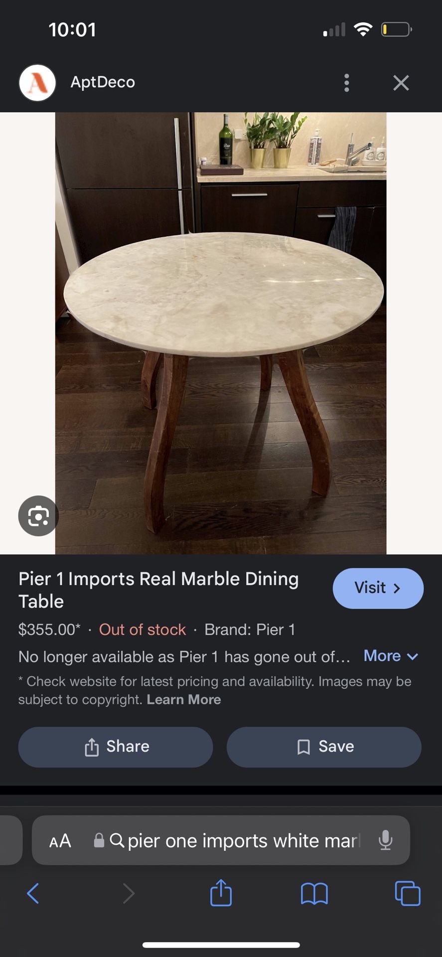 Pier 1 Imports Marble Dining Coffee Table for Sale in Stanton CA OfferUp