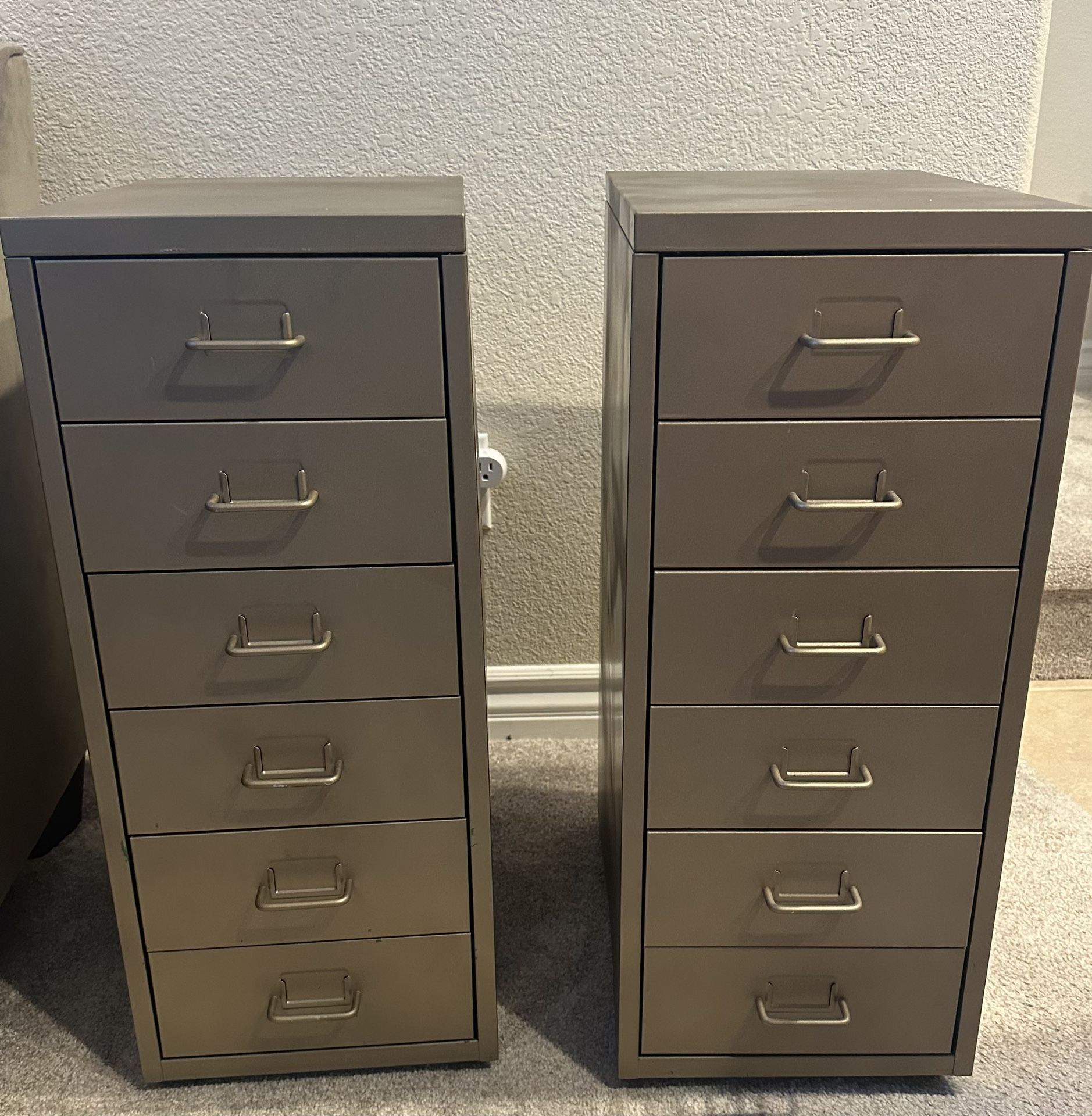 2 IKEA HELMER METAL Drawers HOME OFFICE , Gold, 11x27 1/8 " for Sale in ...