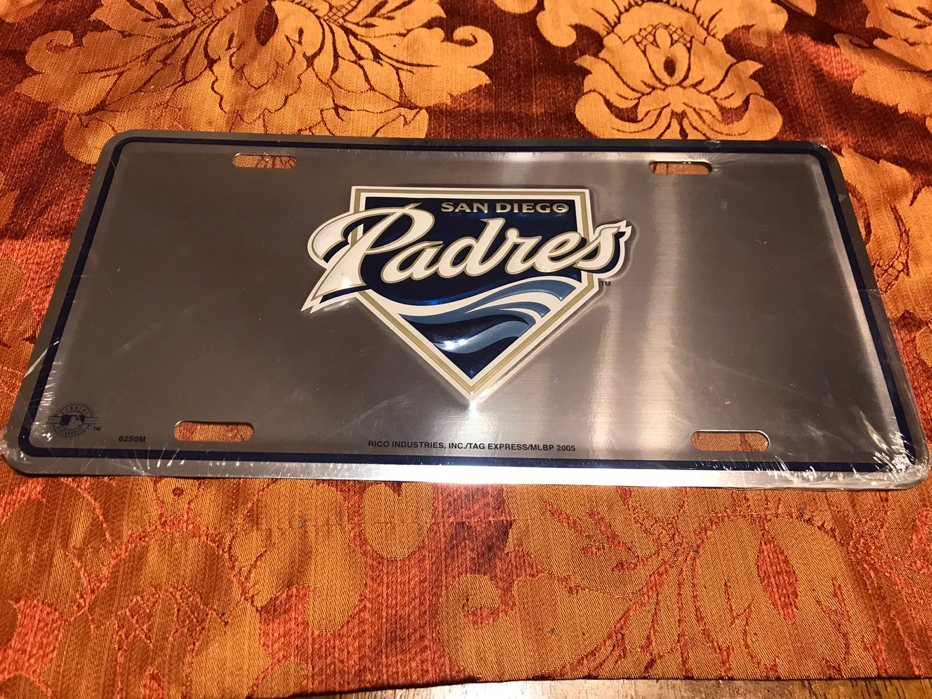 Vintage 2005 San Diego Padres Wave Logo License Plate- Brand New In ...