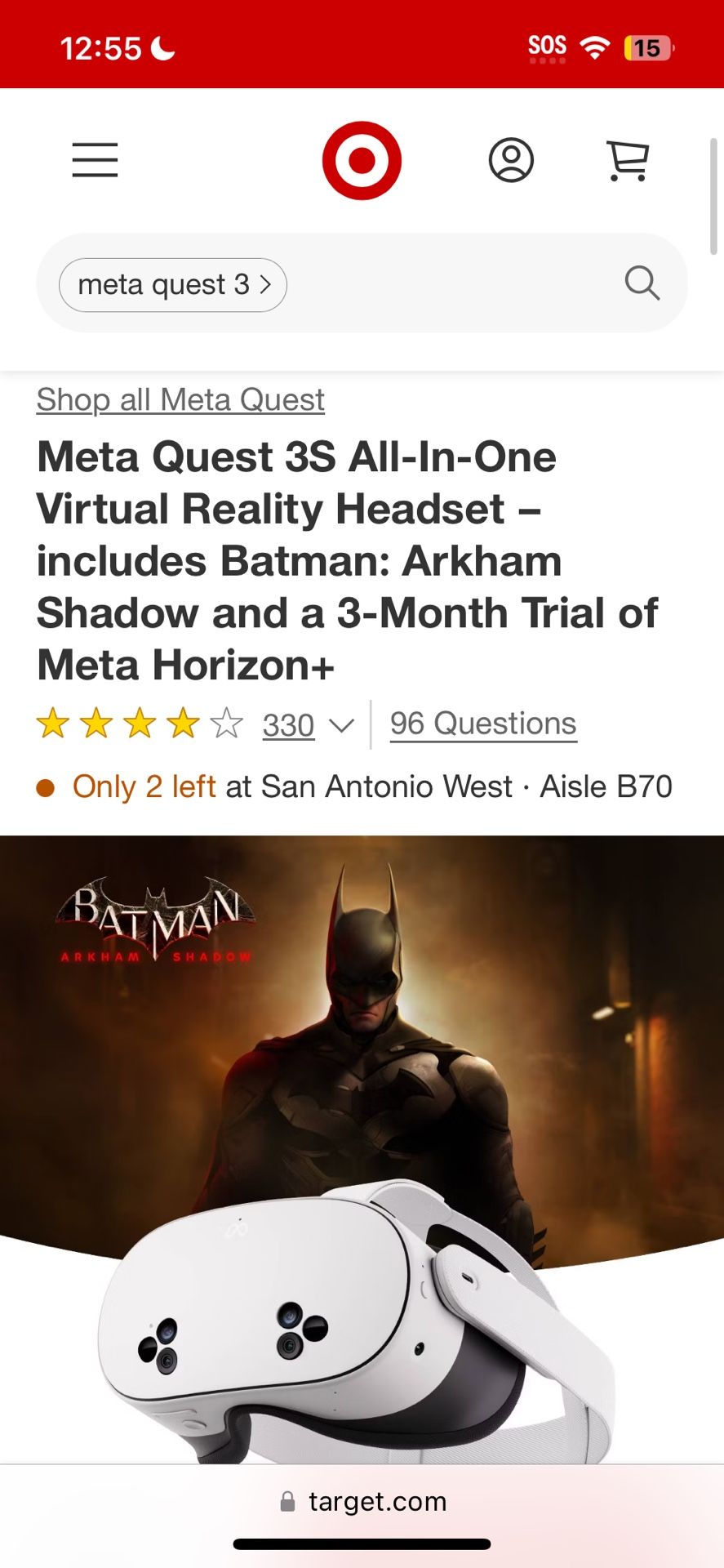Meta-Quest 3S w/ Batman: Arkham Shadow for Sale in San Antonio, TX ...