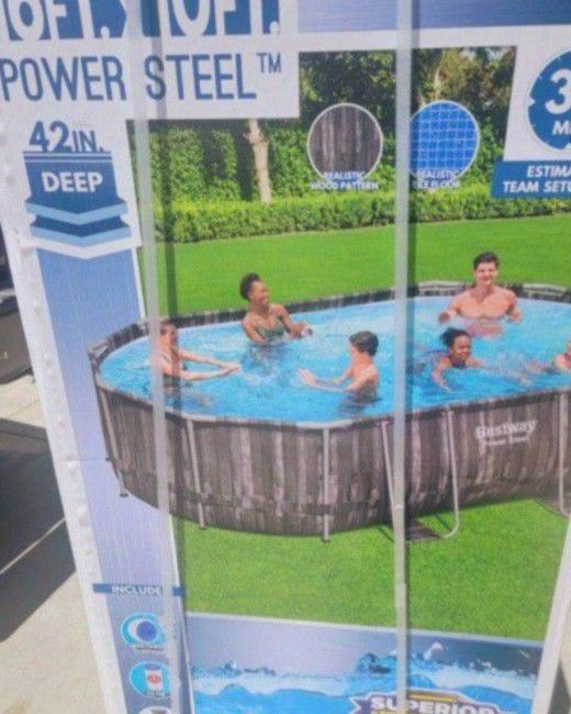 Brand New 16x42 Power Steel Swimming Pool. Includes Filter, Pump, Cover ...