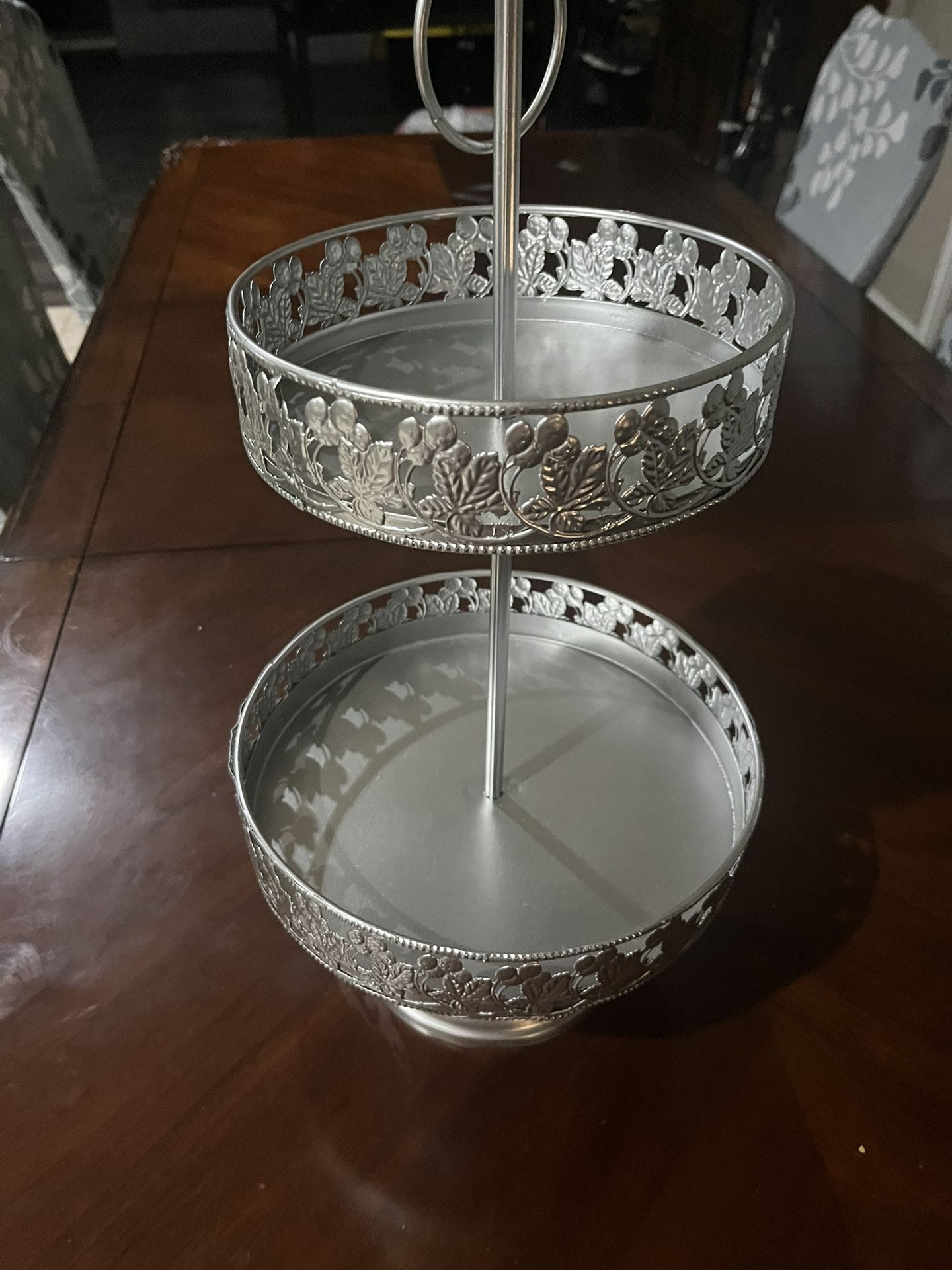 Silver Two Tier Fruit Or Candy/Treat Stand for Sale in San Antonio, TX ...