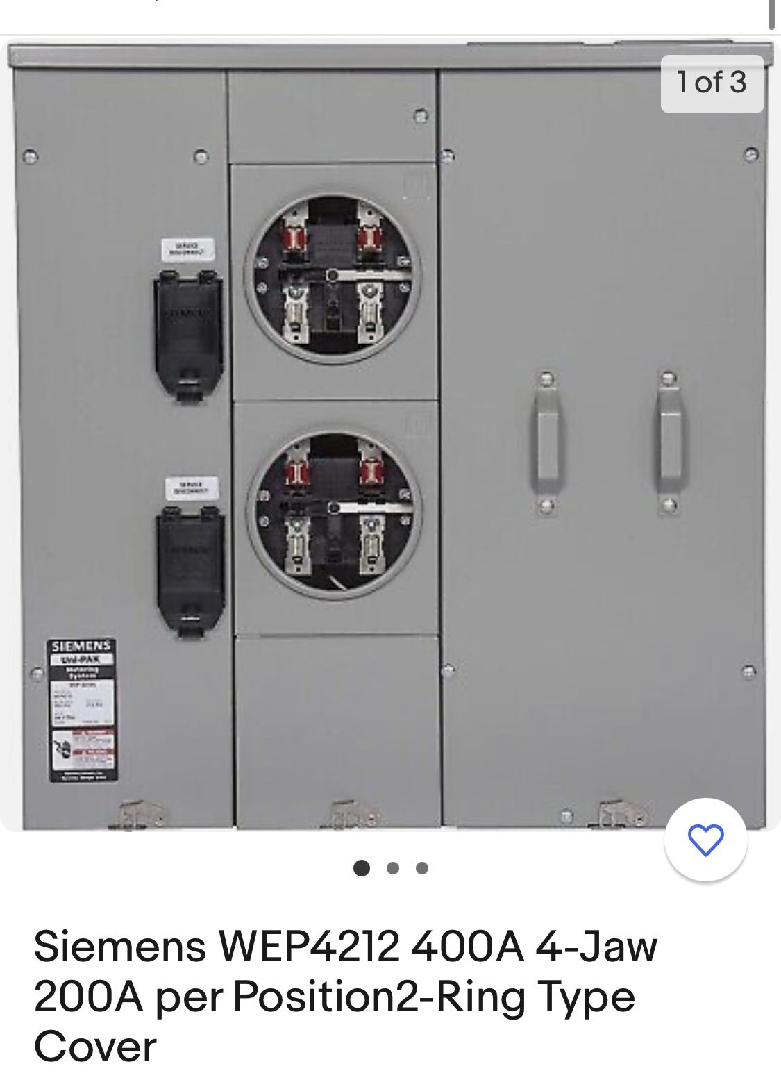Siemens 400Amp 2-Meter Panel WEP4212 for Sale in Beverly Hills, CA ...