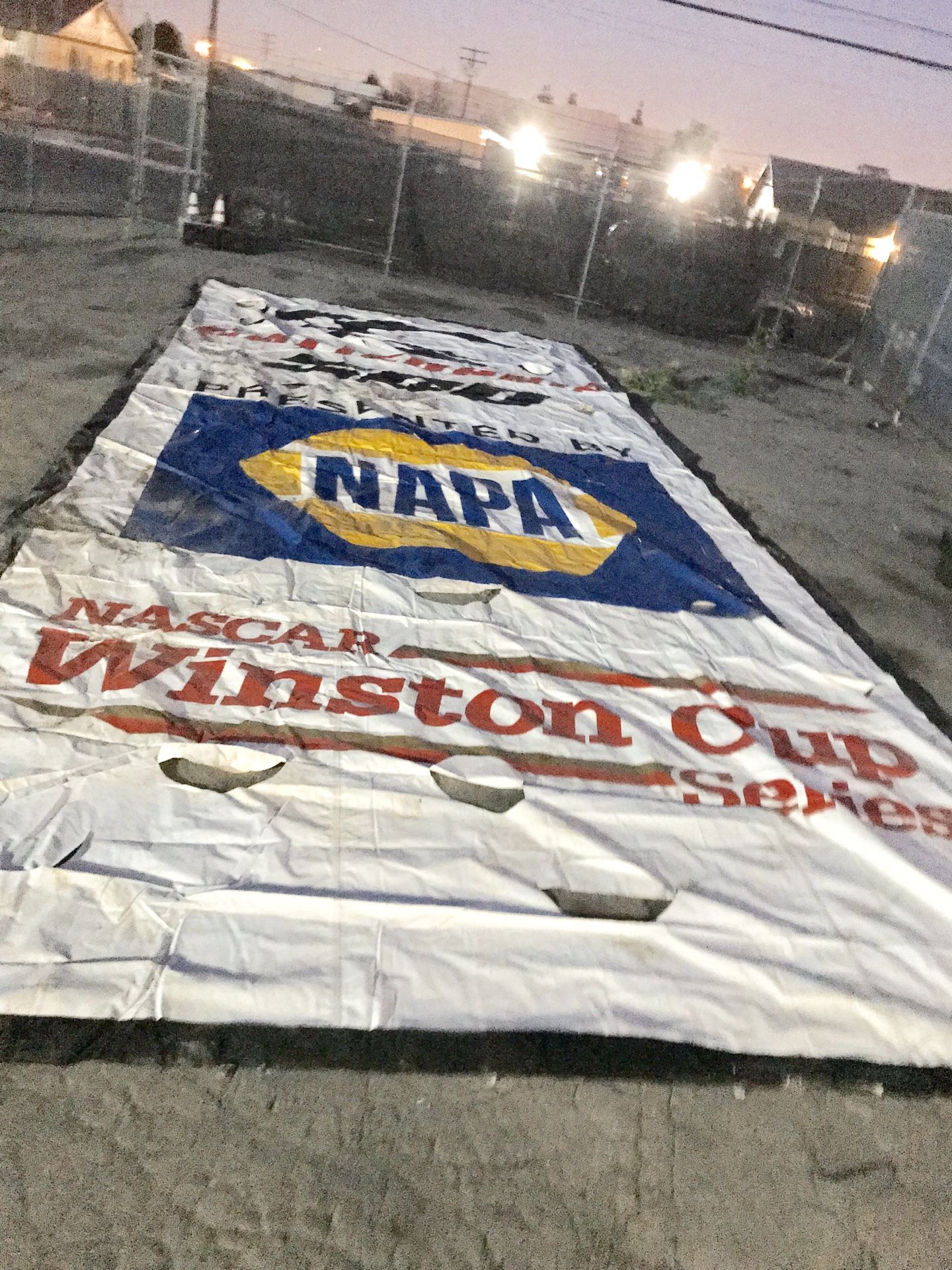 Shade Tarp HUGE 40 FEET LONG California 500 NASCAR Indycar Race Winston ...