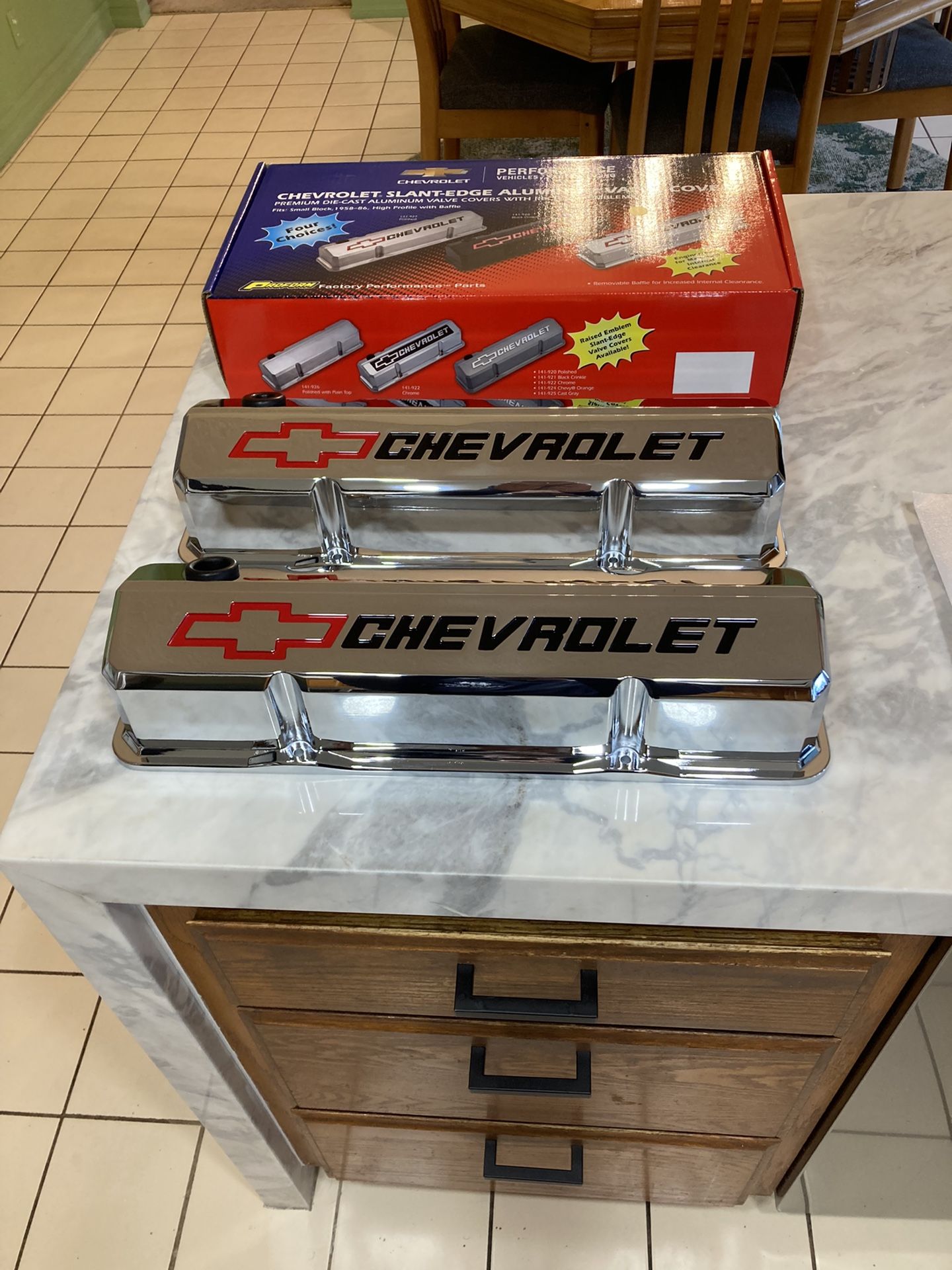Chevy Small Block Valve Covers Steel Chrome Tall With Breathersused for ...