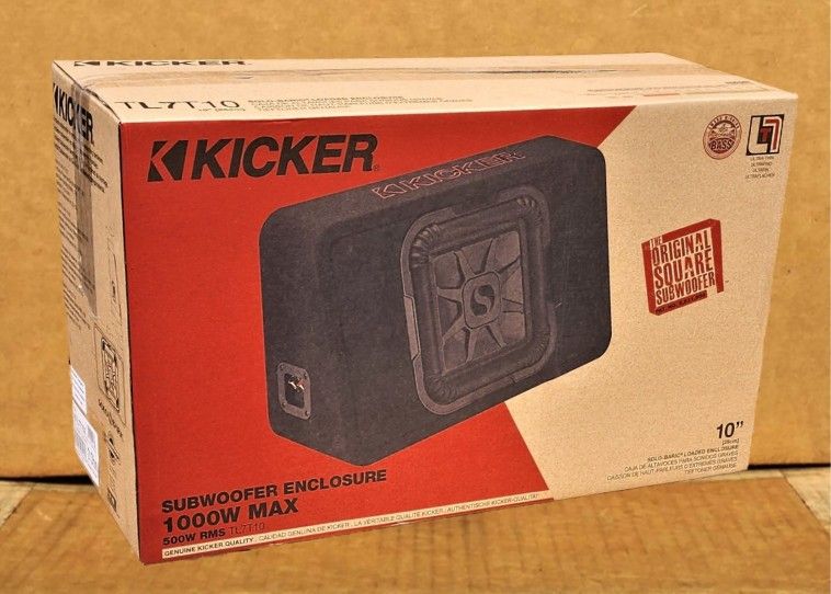Kicker 46TL7T102 L7 Shallow Truck Enclosure 10" L7T10 Bass Speaker Dual ...
