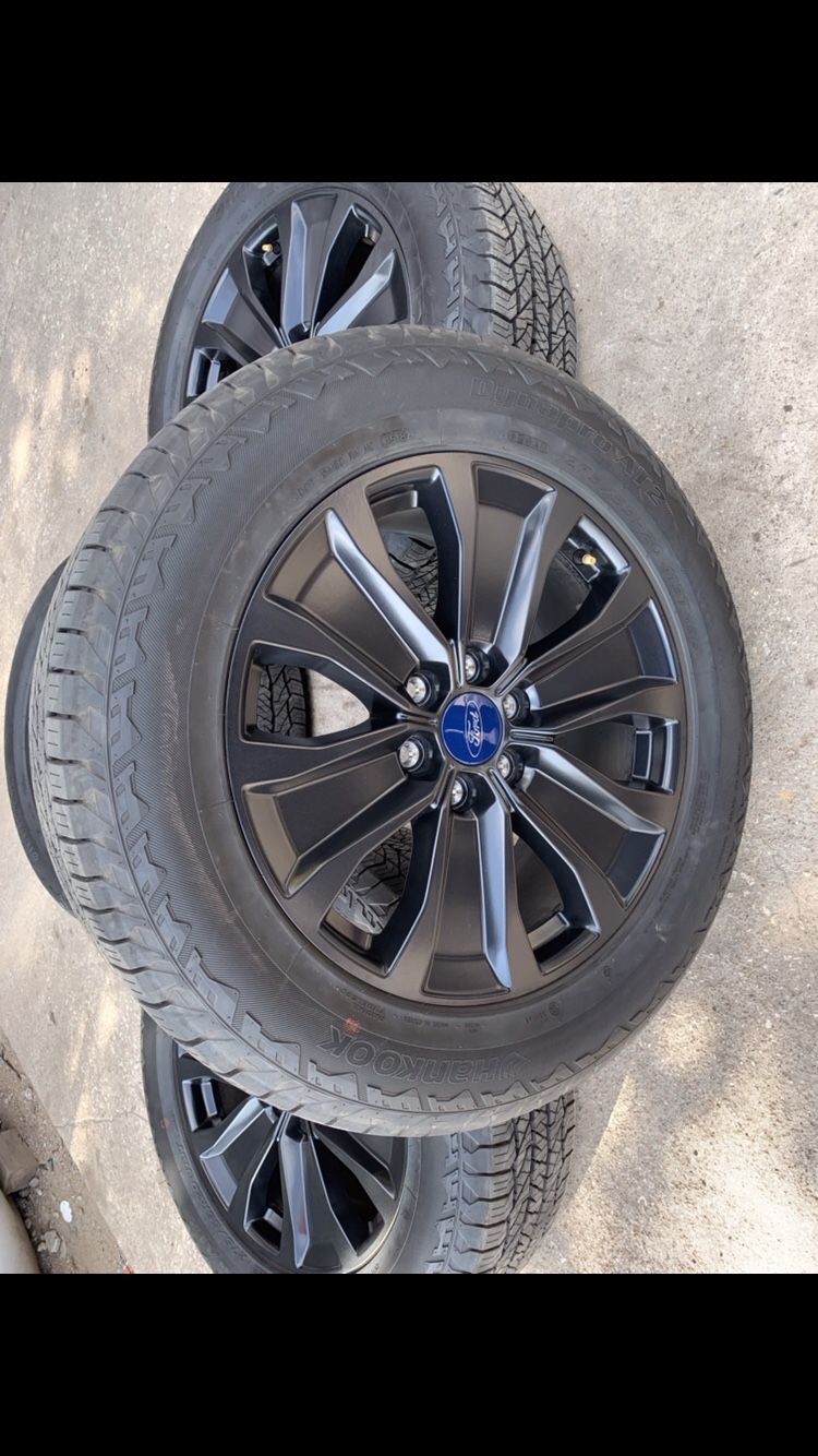 New Black 20” Ford Factory Rims & All Terrain Tires 6x135 Wheels Lariat ...