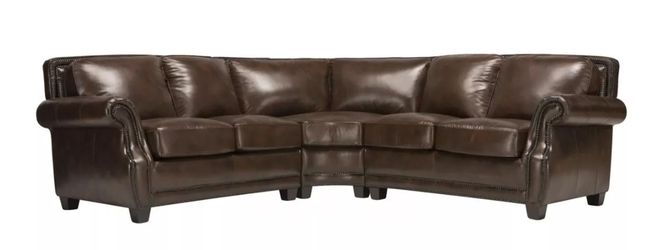 Thomasville Benjamin Leather Sectional Sofa | Cabinets Matttroy