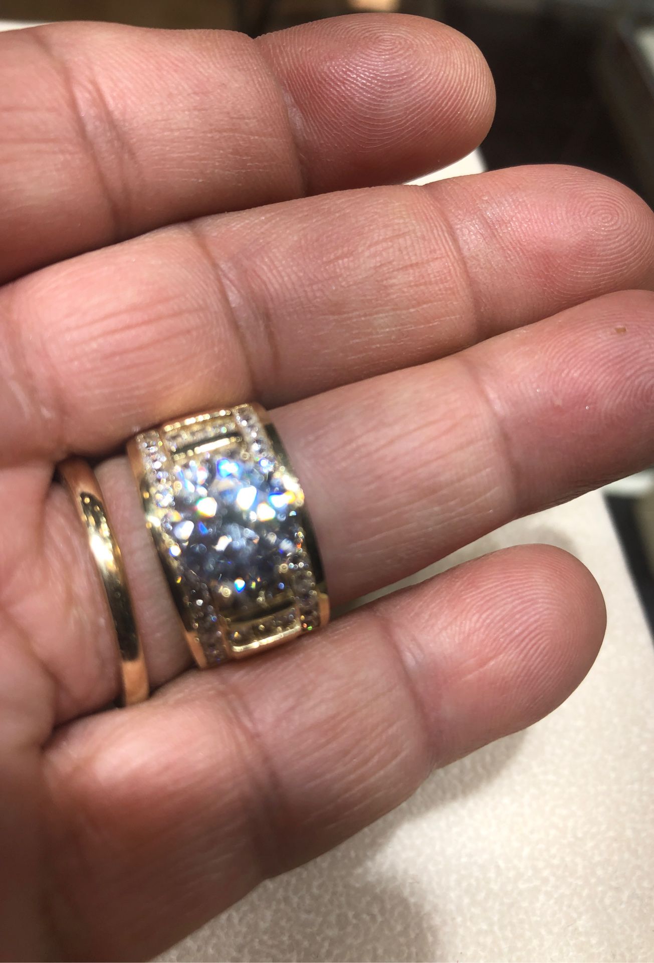 14 karat solid gold AAA quality white sapphire ladies ring for Sale in ...