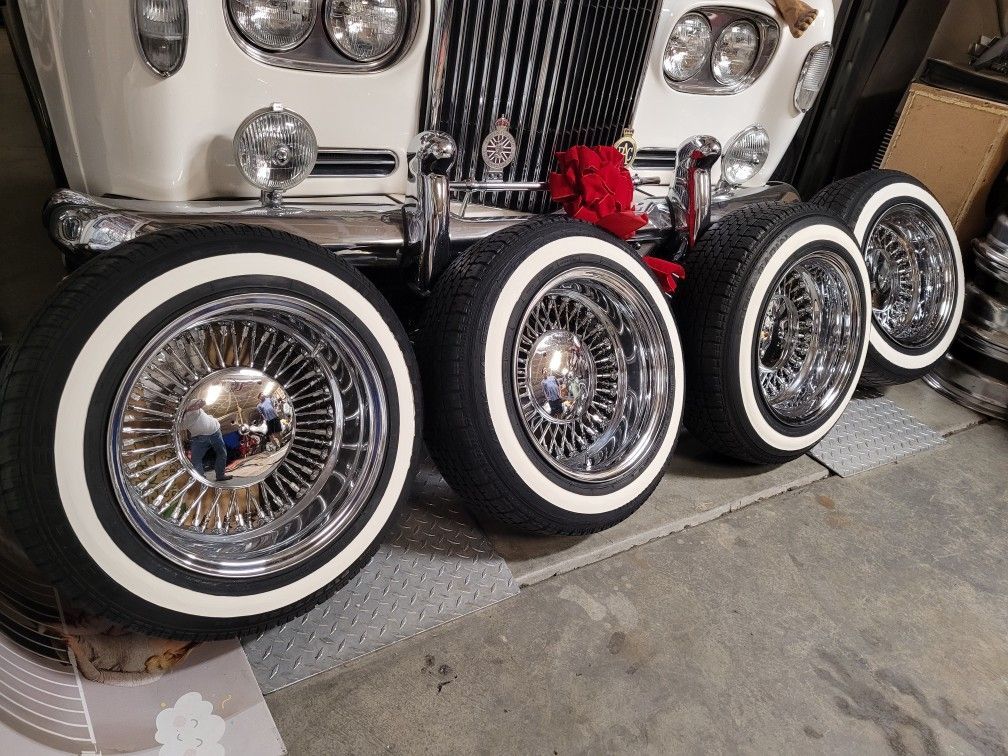 Lowrider Spoke Rims And Whitewall Tires Roadster 14x7 Wheels $ Or Trade ...