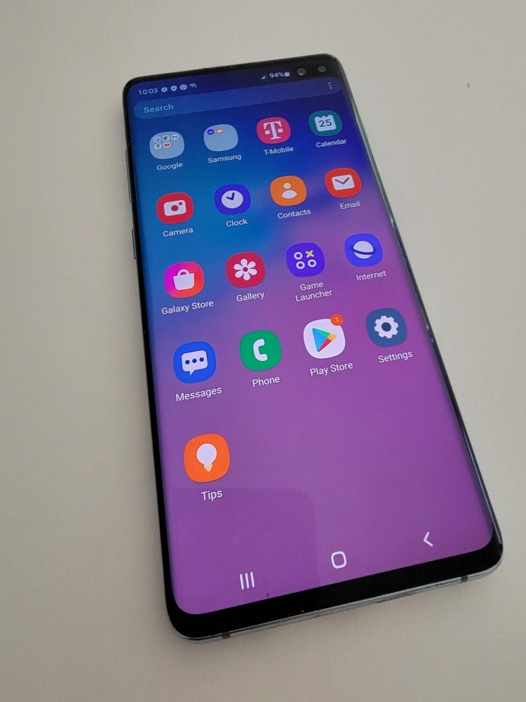 Samsung Galaxy S10+ Plus Phone T-Mobile Blue 128 GB Smartphone Unlocked ...
