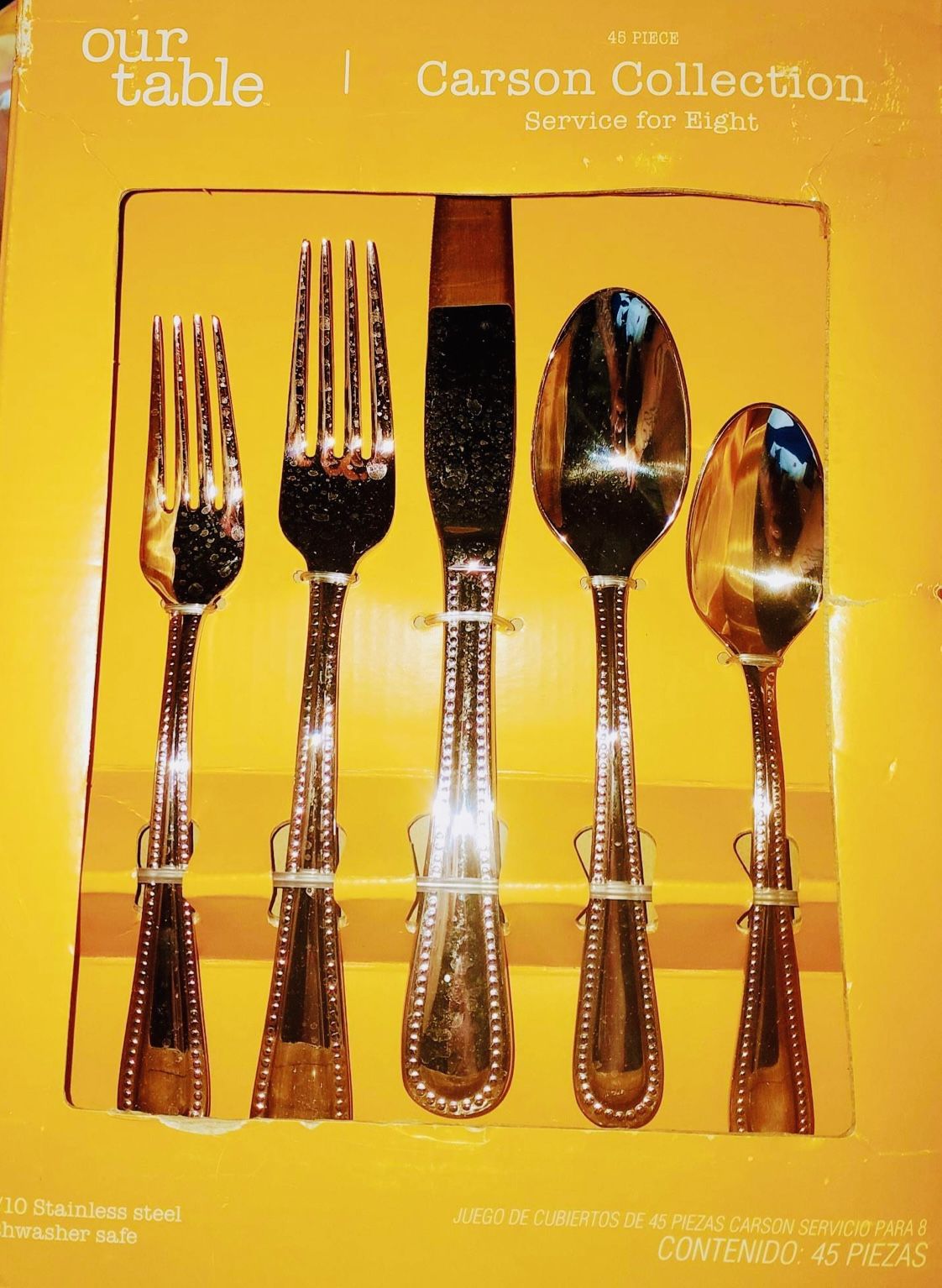 Our Table Carson Collection 45-Piece Flatware Set New for Sale in ...