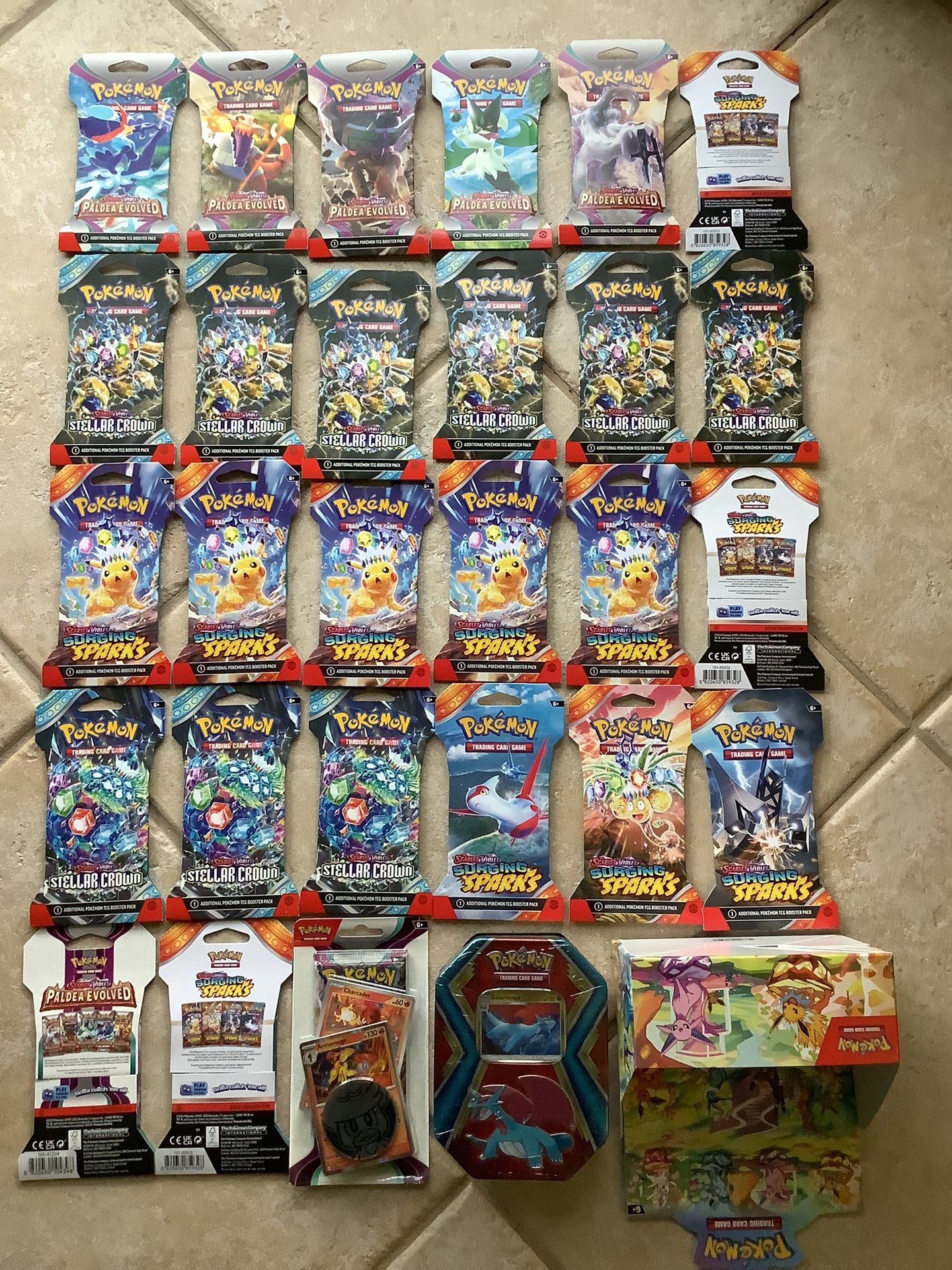 Lot Of 30 New Sealed Pokémon Booster Packs OVER 300 CARDS (VALENCIA ...