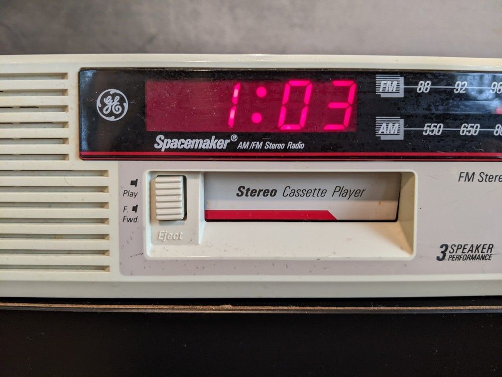 VTG GE Spacemaker 7-4275A Under Cabinet AM/FM Stereo Clock Radio ...
