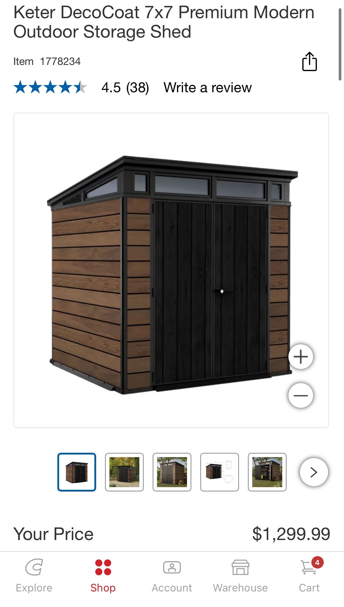 Keter DecoCoat 7x7 Premium Modern Outdoor Storage Shed for Sale in ...