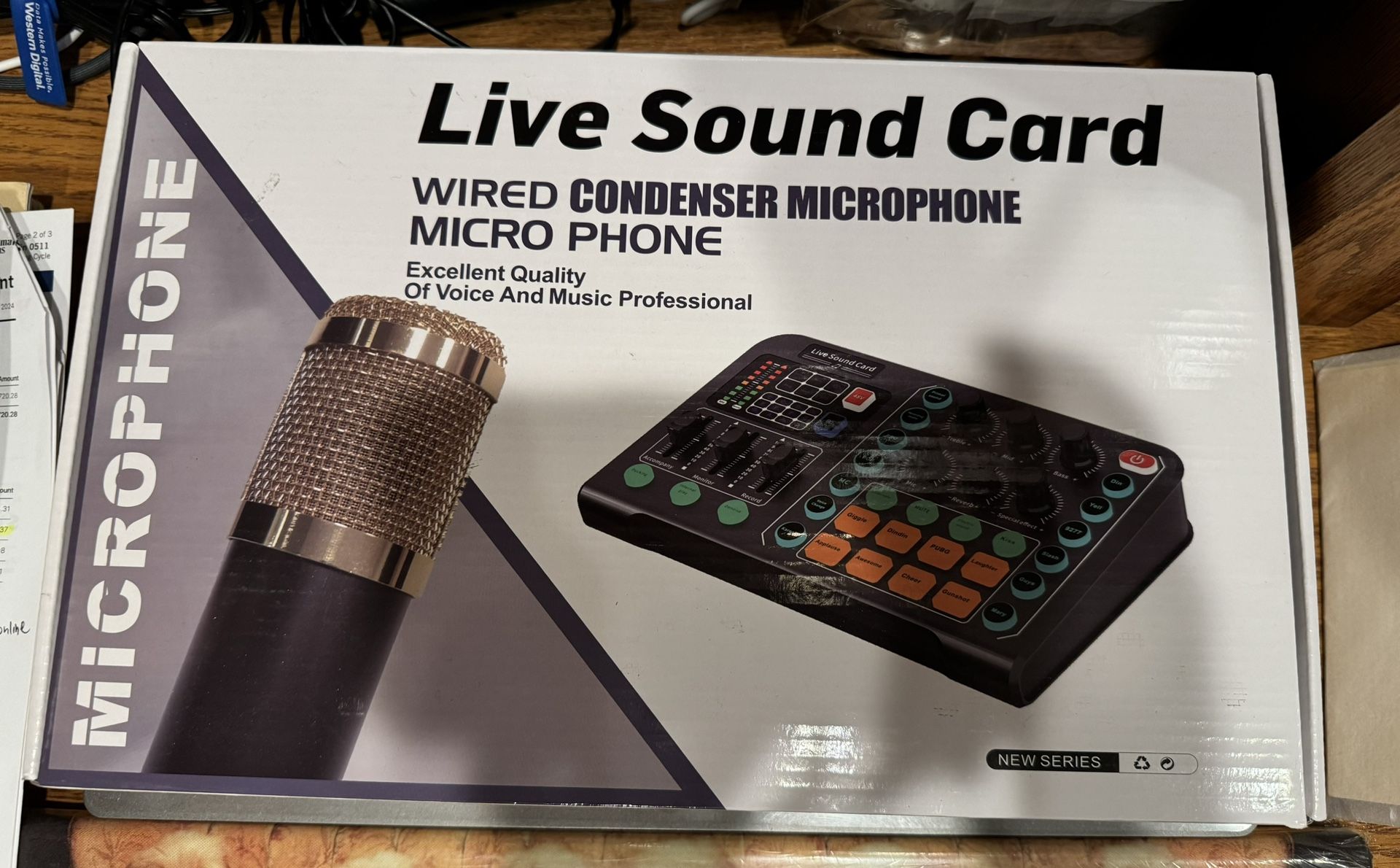 Sound Card Live Sound Card For Live Streaming, Audio Mixer, With