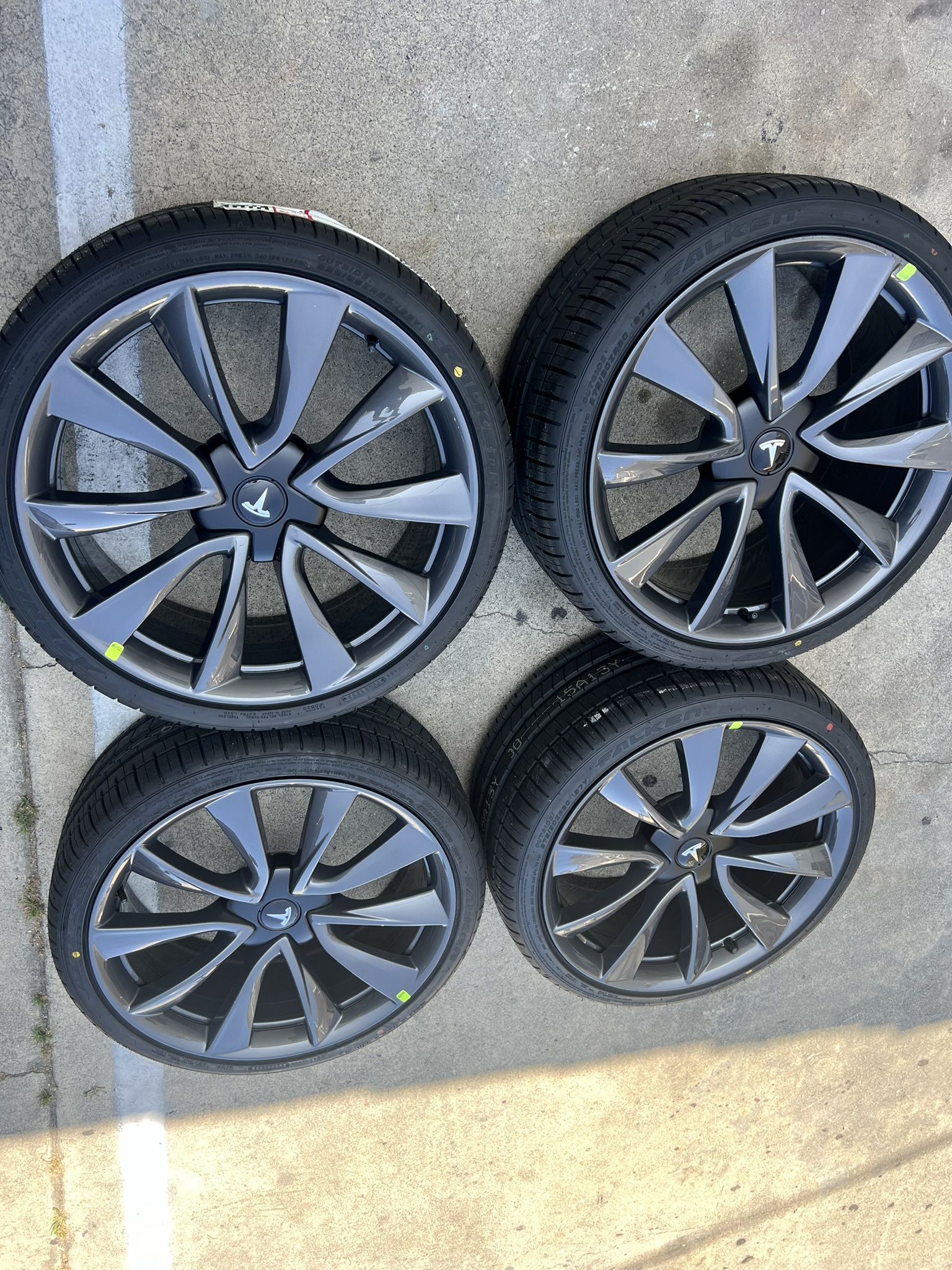 New Tesla Model 3 Stiletto Rims And Tires 20” OEM Factory Wheels Rines ...