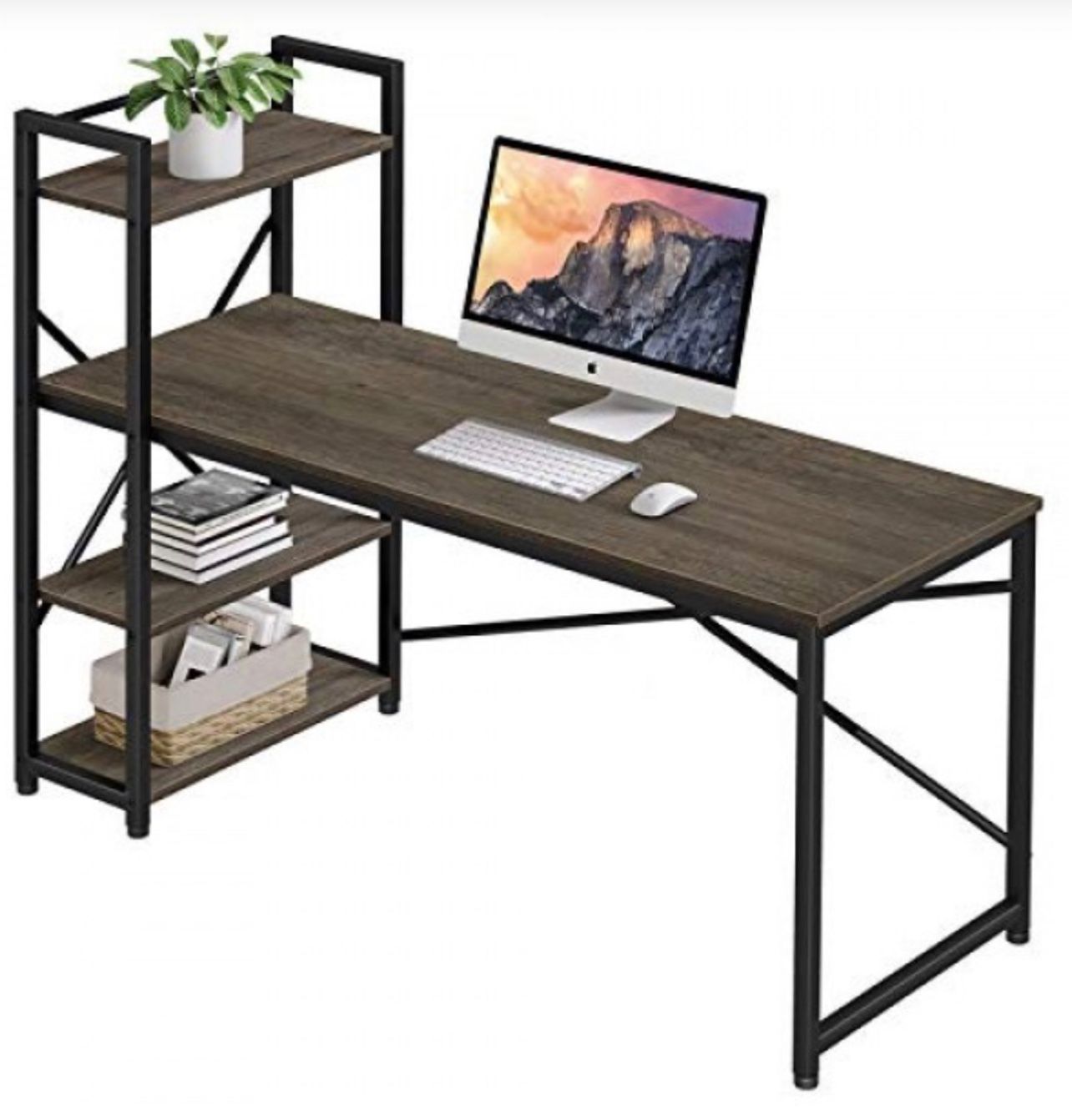 Computer Desk With 4 Tiers Adjustable Storage Shelves for Sale in ...
