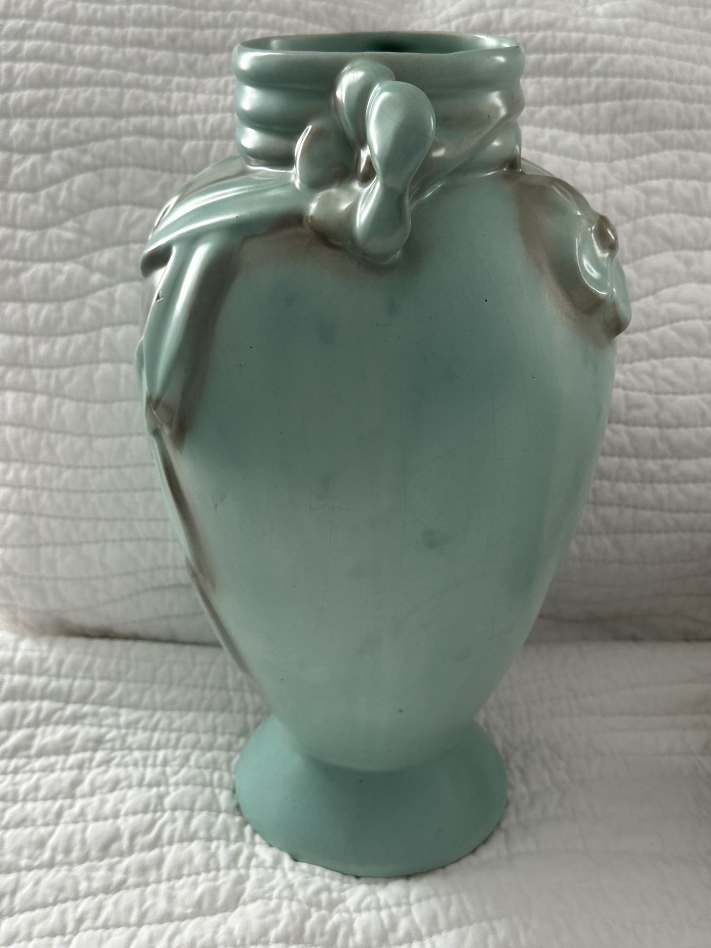 Rum Rill Art Pottery 12" Green/Blue Floral Vintage Jar Vase 1(contact ...