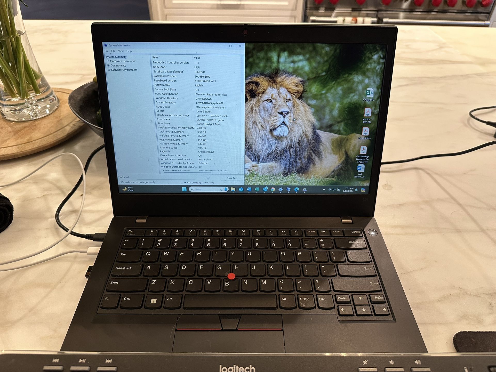 Lenovo ThinkPad L14 AMD Ryzen 3 PLUS Wireless Logitech Keyboard and ...